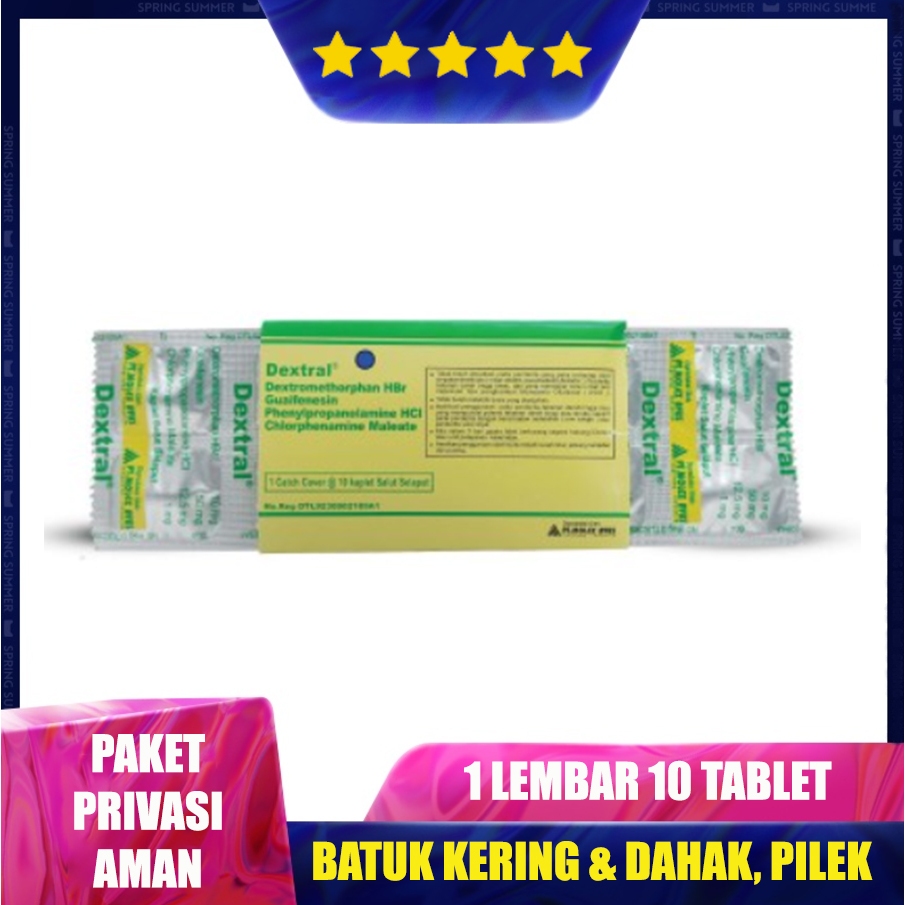 Jual Dextral Tablet Obat Batuk dan Flu, Untuk Kering Gatal, Berdahak ...