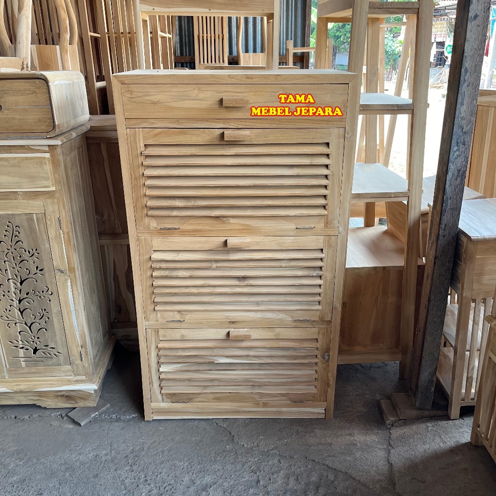 Jual Tempat Sepatu Kayu Jati Model Minimalis Rak Sepatu Minimalis Jati ...