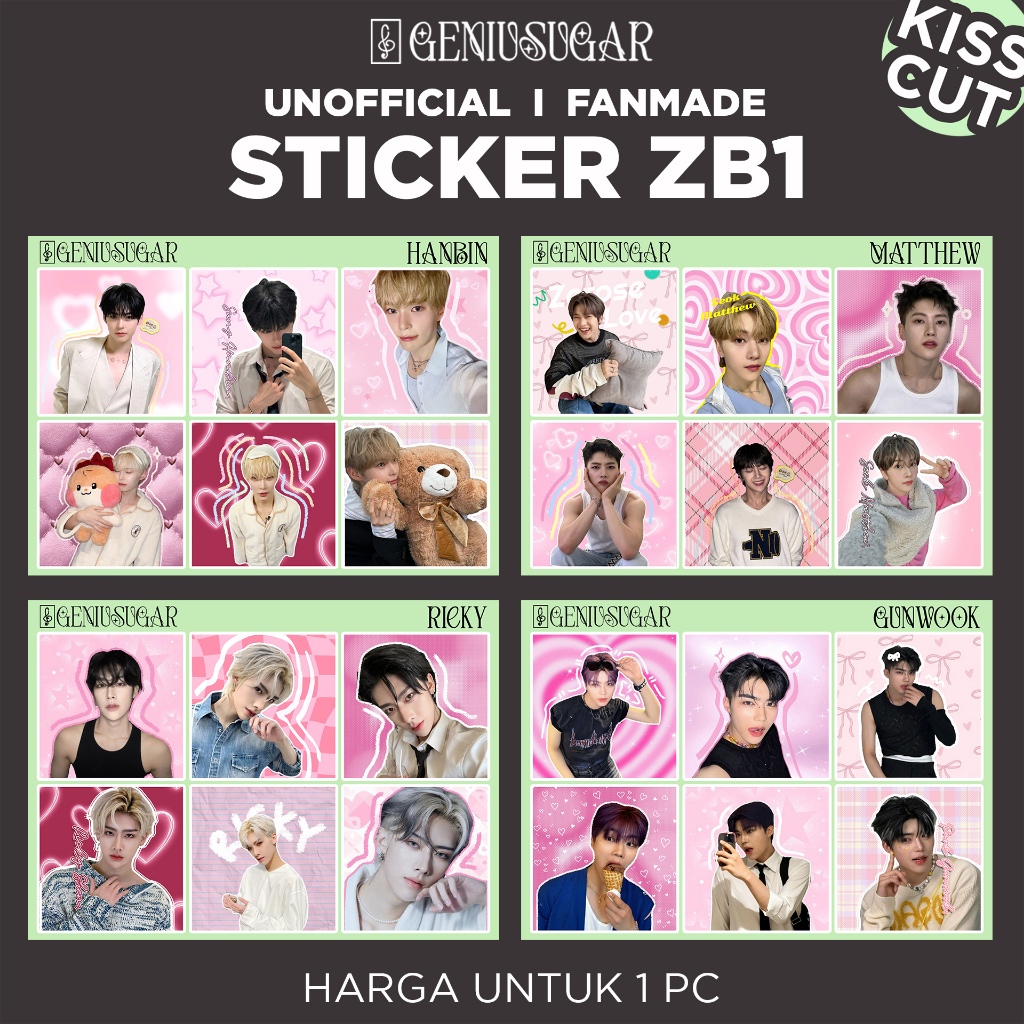 Jual [PERSEGI ZB1] STICKER KISS CUT SELKOR DECO KPOP | Shopee Indonesia