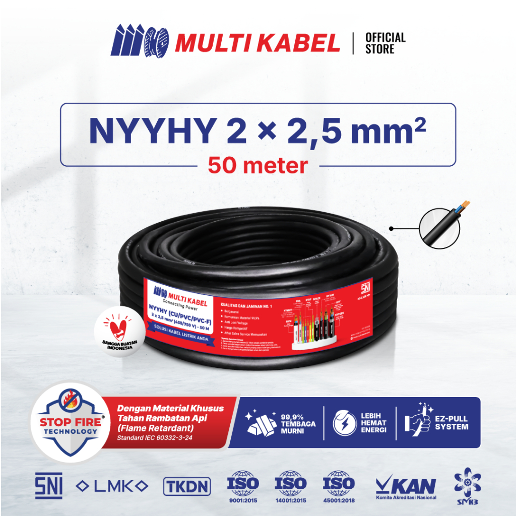 Jual MULTI KABEL-Kabel Listrik NYYHY 2x2.5 mm² - Kabel Tembaga Kawat ...