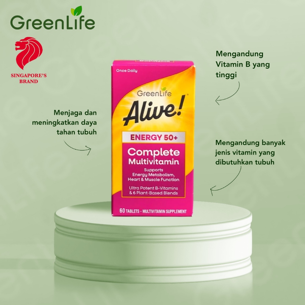 Jual GreenLife Alive! Energy 50+ isi 60 Tablet Multivitamin Harian ...