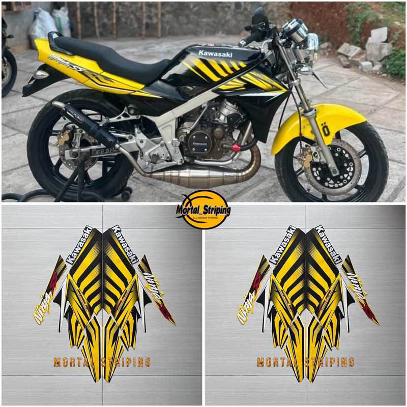Jual Stiker Striping Motor Kawasaki Ninja SS 2014 Zebra Warna Kuning ...
