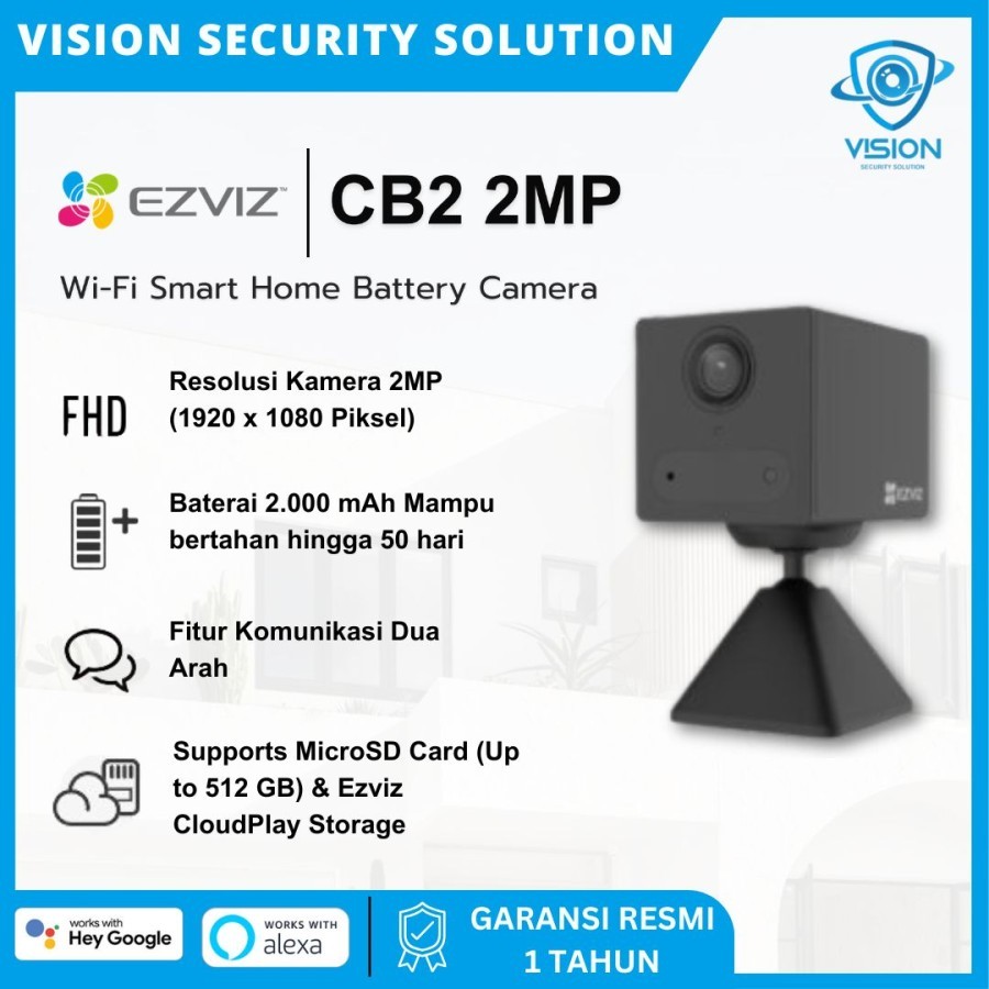 Jual Cctv Ezviz CB2 2MP Kamera Cctv Battery Wifi Indoor Two-Way Talk ...