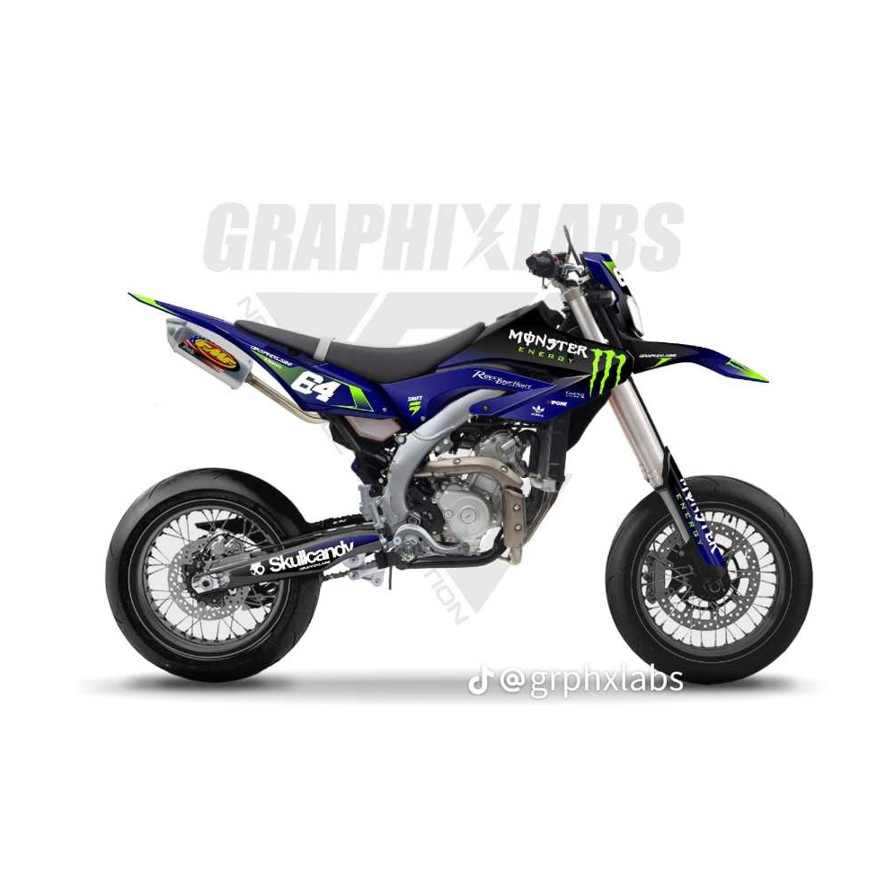 Jual Stiker sticker decal motor Yamaha WR 155 TOSCA biru hitam list ...
