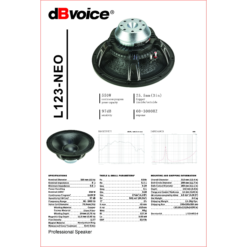 Jual Komponen Speaker 12 Inch DB VOICE L123NEO | L123 NEO | L 123 NEO ...
