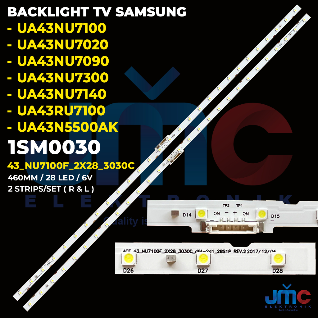 Jual BACKLIGHT TV SAMSUNG UA43NU7100 UA43NU7090 UA43RU7100 UA43NU7020 ...