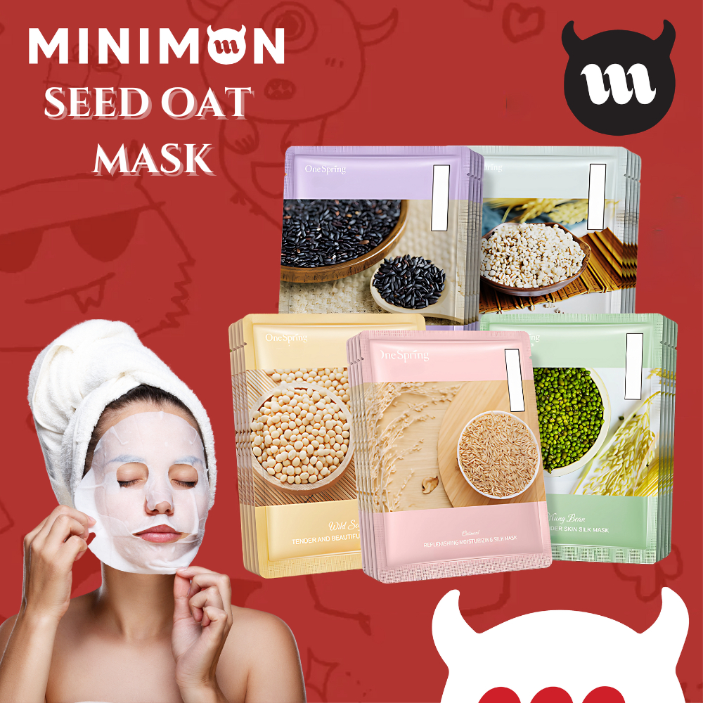 Jual [MINIMON] ONE SPRING Seed Oat Facial Mask Masker Wajah Biji ...