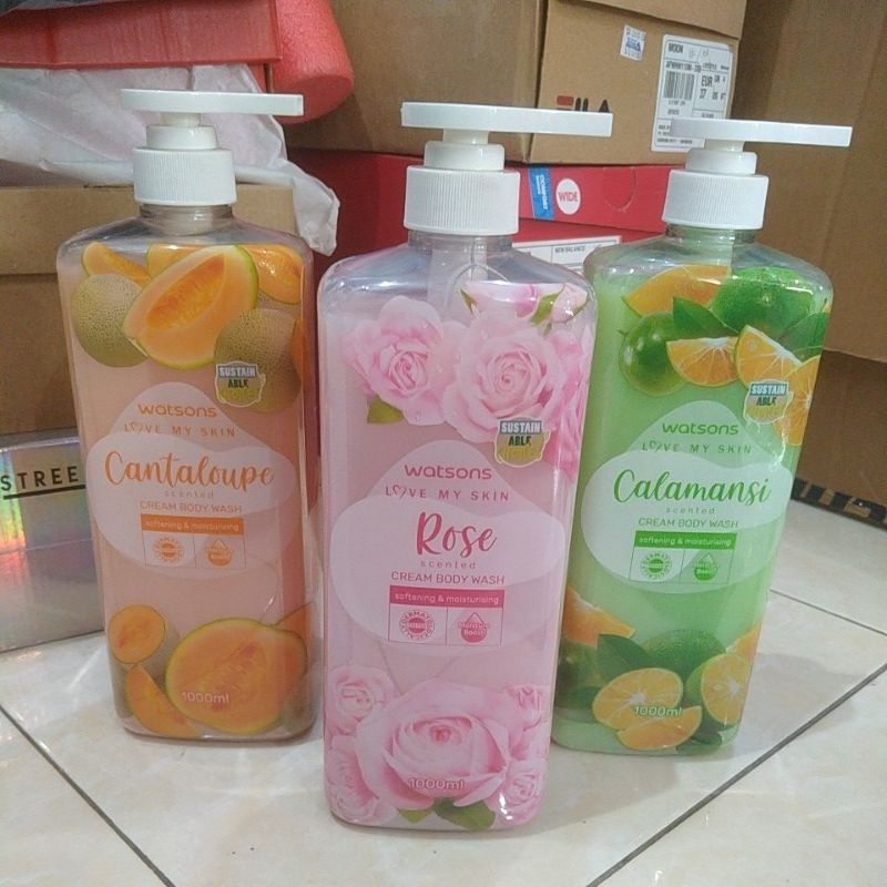 Jual Sabun Watsons Love My Skin Cream Body Wash 1000ml | Shopee Indonesia