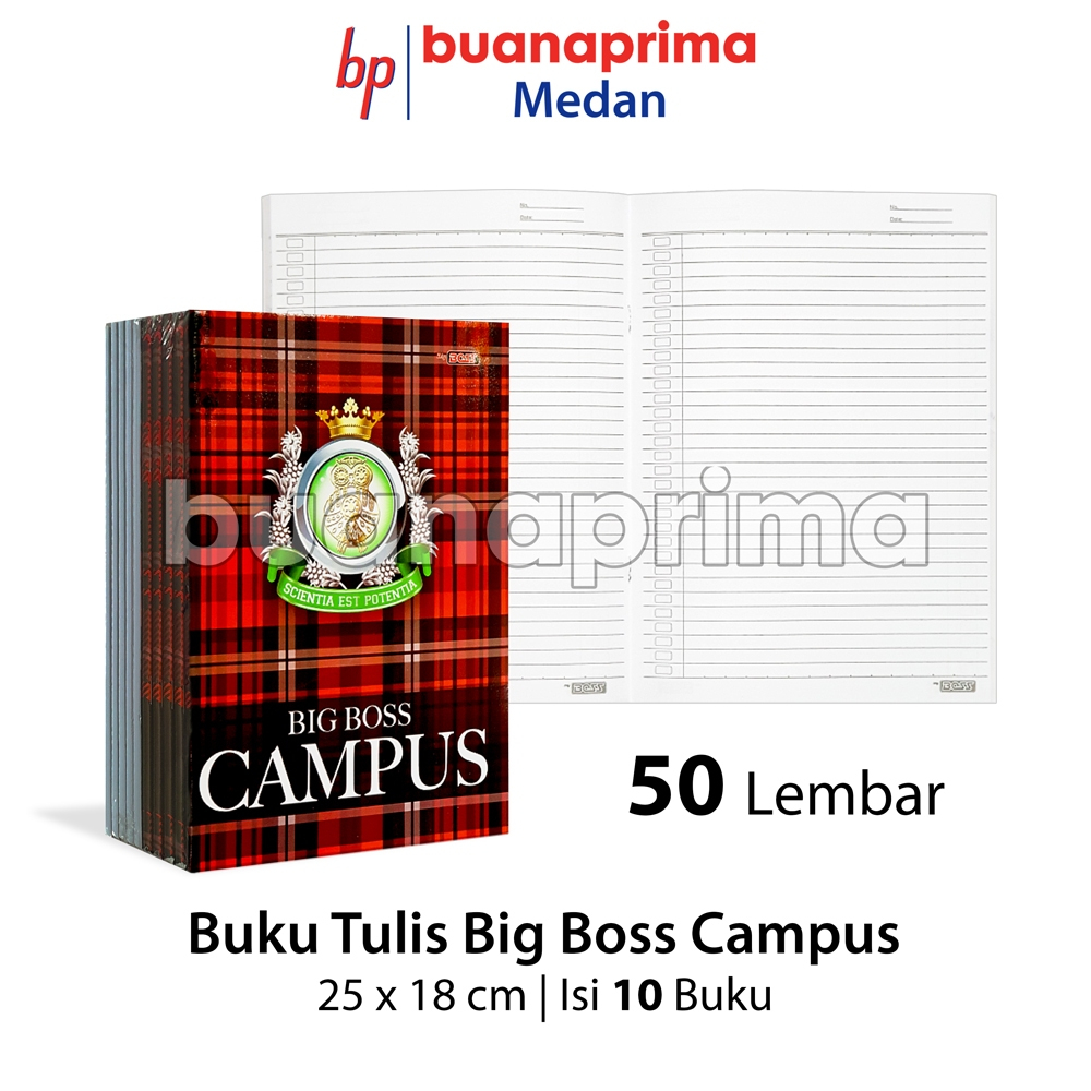 Jual BUKU TULIS PANJANG BOXY CAMPUS BIG BOSS 50 Lembar isi 10 Buku ...