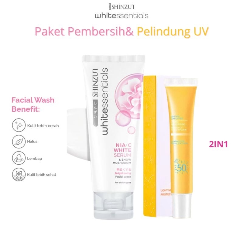 Jual Promo Bundle [2in 1] Shinzui Whitessentials Facial Wash 20ml ...