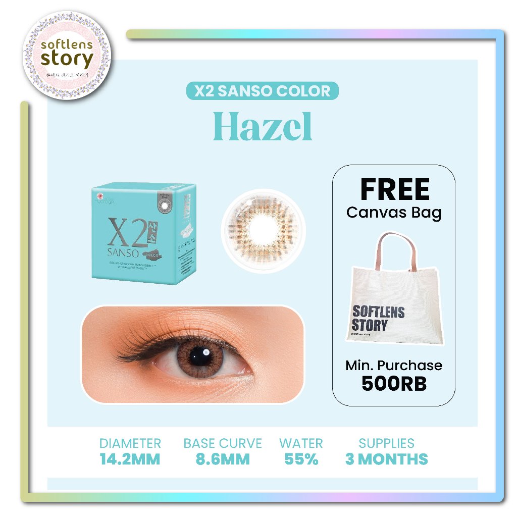 Jual X2 Sanso Color Hazel Softlens Bulanan | Shopee Indonesia