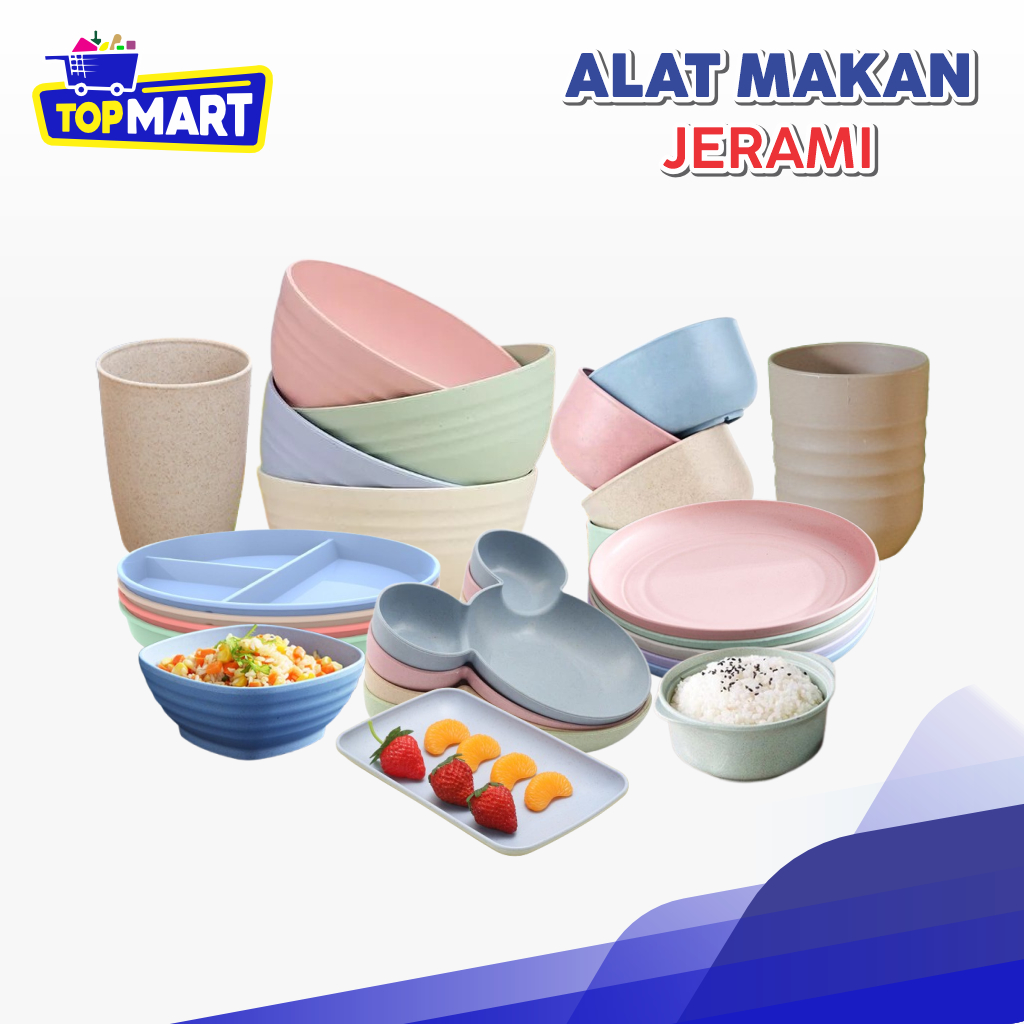 Jual TOPMART - Piring Makan Saji / Mangkok Ramen Jerami / Cangkir ...