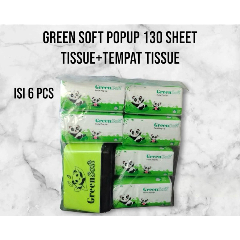 Jual Tissue Green soft paket 6 pax + Box Tisu isi 130 sheets/ pax ...
