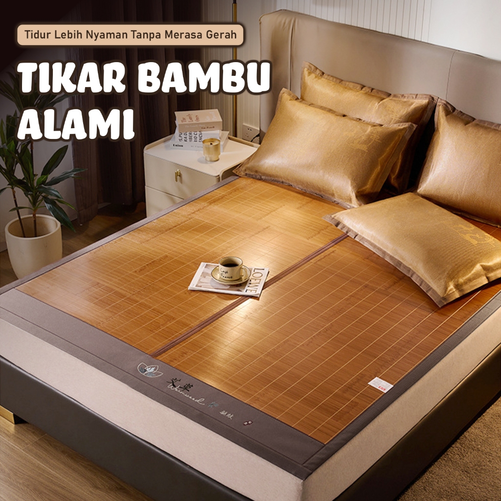 Jual Tikar Bambu Alami Best Seller/ Tikar Lipat Bambu Free Tas Motif Terbaru /Matras Pelindung ...