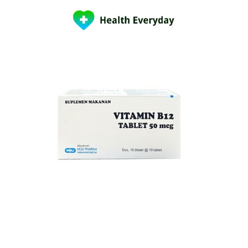 Jual Vitamin B12 Tablet 50mcg HoliPharma 100s/Dus | Shopee Indonesia