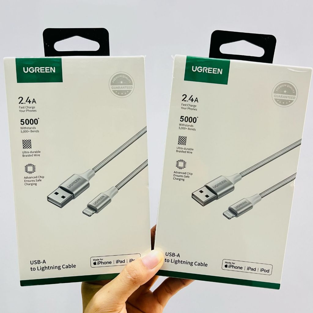 Jual UGREEN Kabel Data iPhone USB A to Lightning Cable MFi Certified Fast Charging 2.4A Braided ...