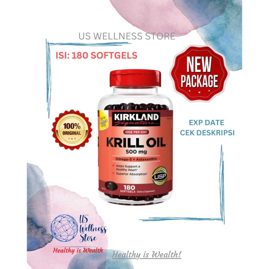 Jual KIRKLAND KRILL OIL 500 mg 180 softgels | Shopee Indonesia