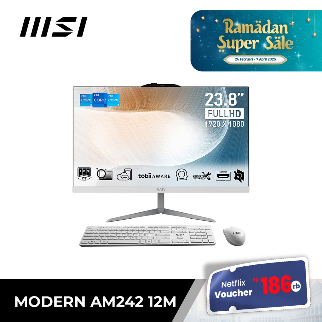 Jual PC AIO MSI Modern AM242 12M Intel Core I3-1215U RAM 8GB SSD 512GB ...