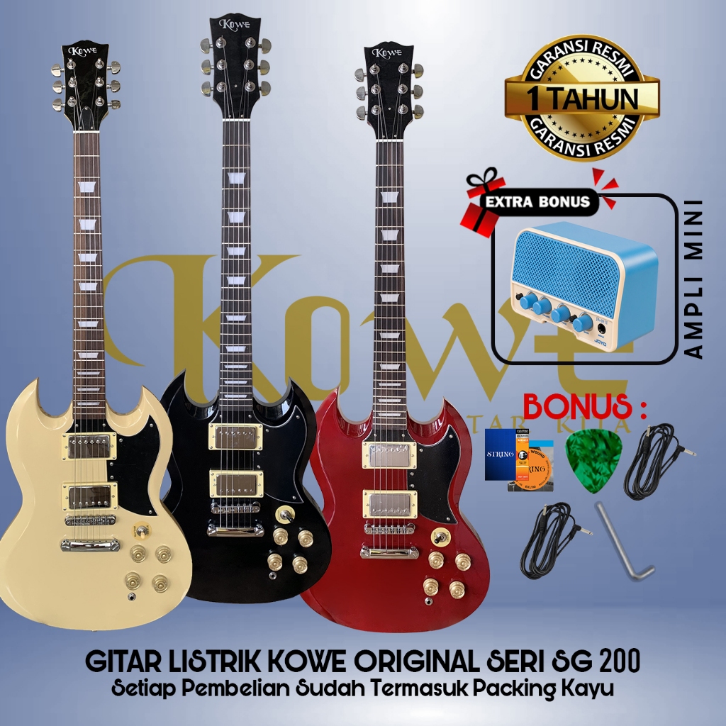 Jual Gitar Elektrik Original Kowe Gitar Kita Seri SG 200 Paket Bundle ...