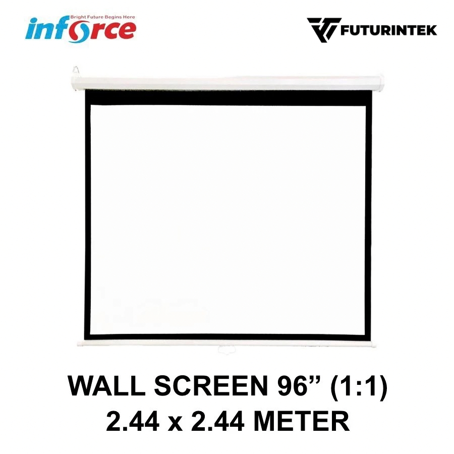Jual INFORCE Wall Screen Projector 96 Inch 1:1 Layar Proyektor Manual ...