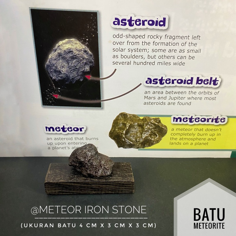 Jual Meteor Iron Stone A7 atau Batu Asteroid atau Meteorite atau Batu Bintang atau Batuan Luar ...