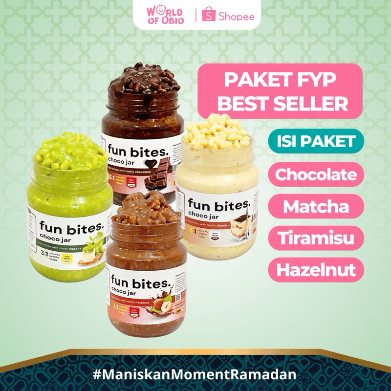 Jual OBIO Fun Bites PAKET FYP (ISI 4) RICE CRISPY - Choco Jar Cemilan ...