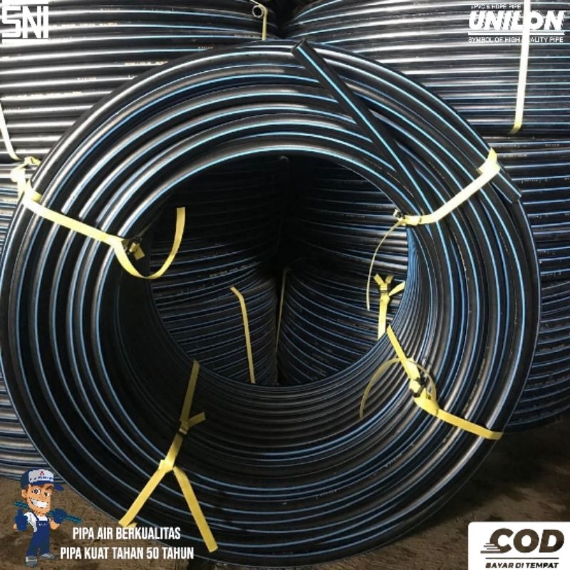 Jual PIPA HDPE Unilon PN 10 UKURAN 1/2 INCH ATAU 20MM PANJANG 100 METER ...