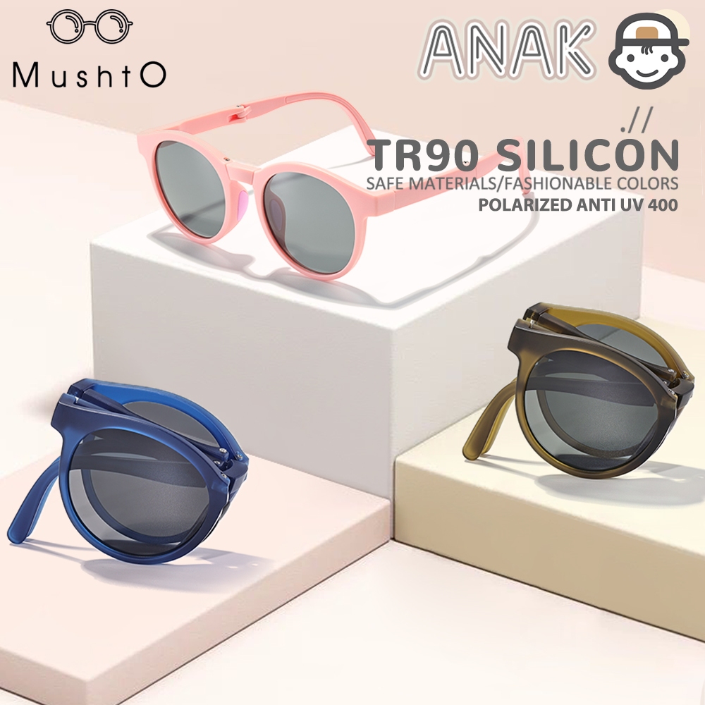 Jual Mushto Kacamata Anak Sunglasses Lipat Style Fashion Laki-Laki Perempuan Frame Bulat Keren ...