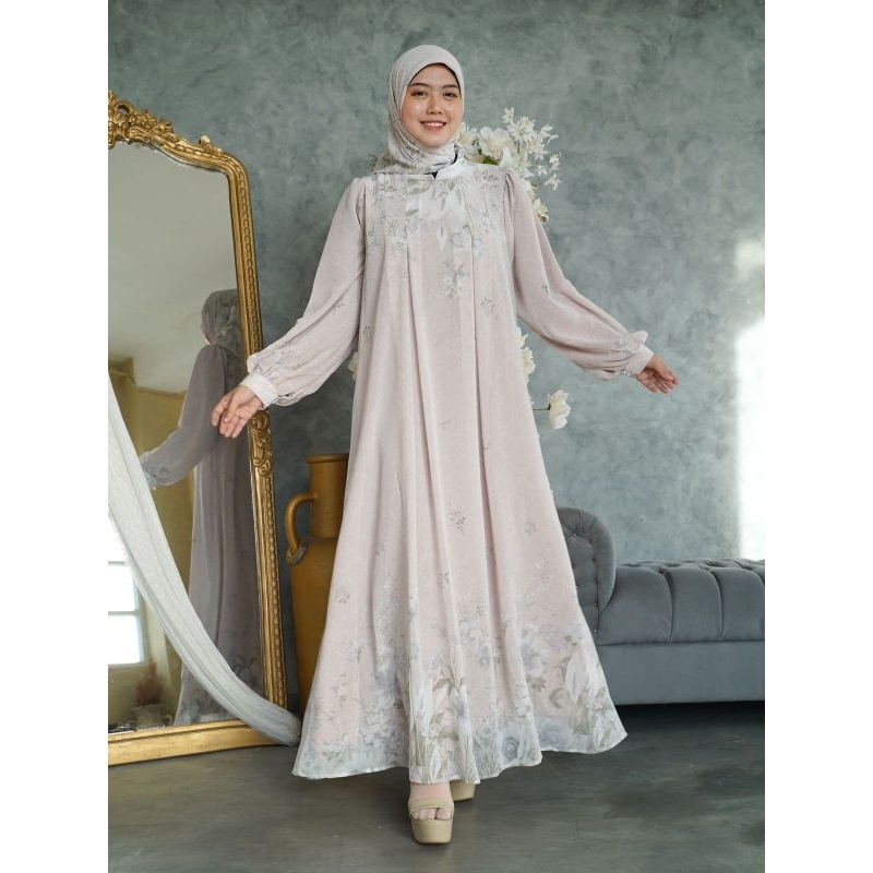 Jual GAMIS SET KERUDUNG CERUTY Babydoll Dres ceruty Gamis lebaran motif ...