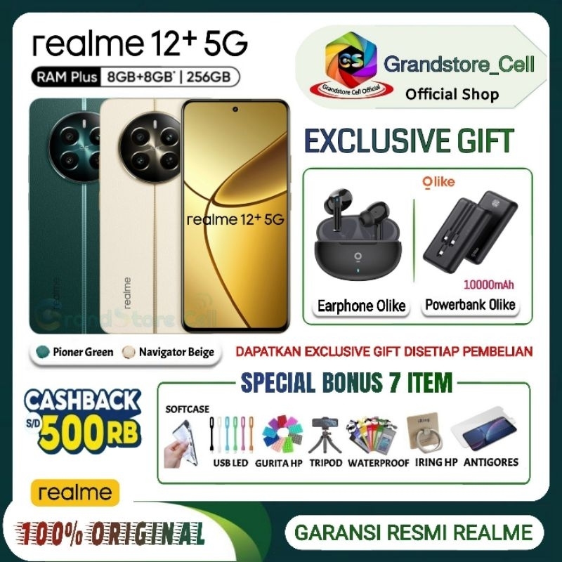 Jual REALME 12+ 5G RAM 8/256 GB | REALME 12 Plus 5G 8/256 | REALME12 ...