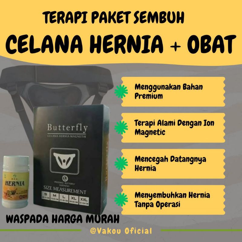 Jual PAKET SEMBUH CELANA HERNIA + OBAT HERNIA magnetik butterfly dan ...