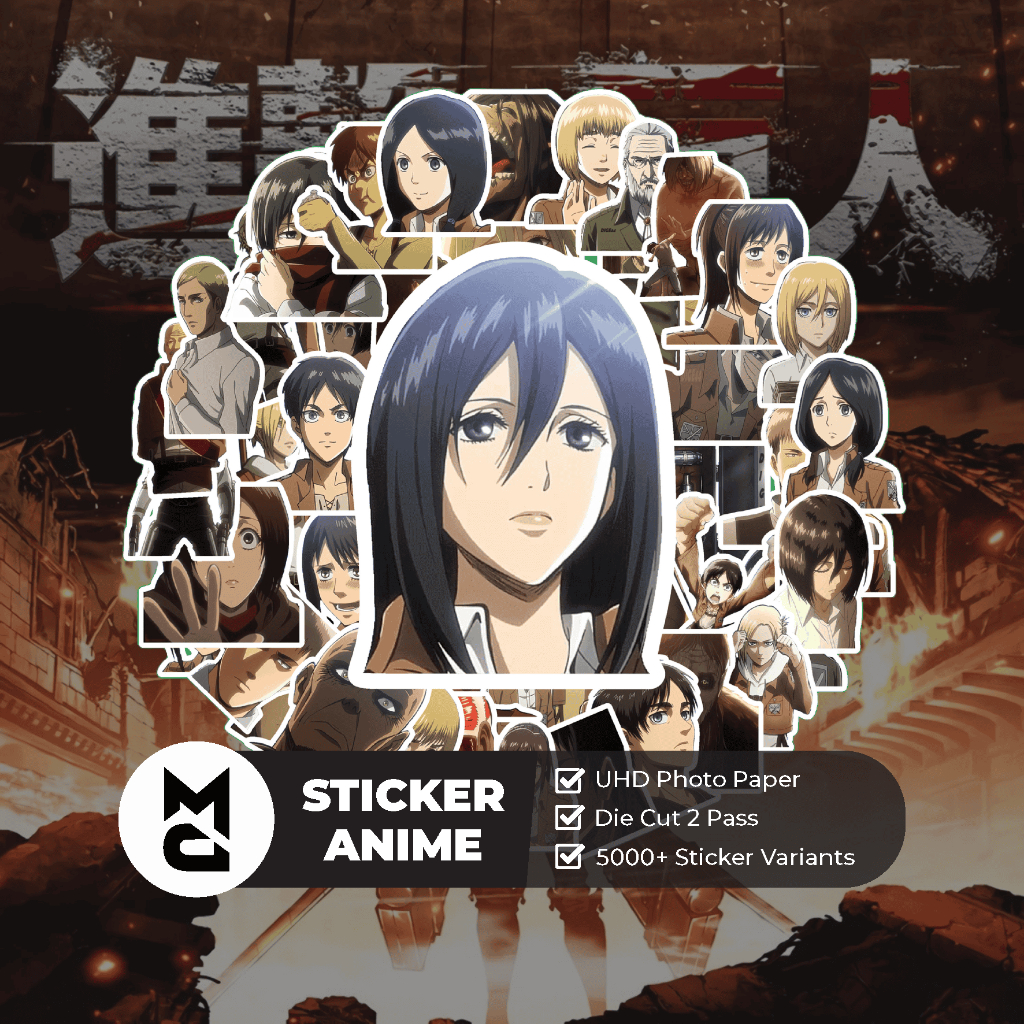 Jual Sticker Anime Attack on Titan Anime Part #1 Sticker Aesthetic Lucu ...