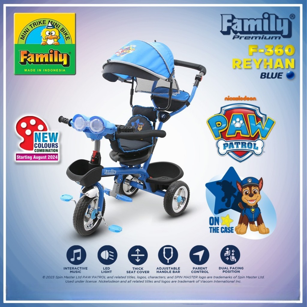 Jual Family Reyhan F360 H Sepeda Roda Tiga Anak Music Ban Eva Kursi ...