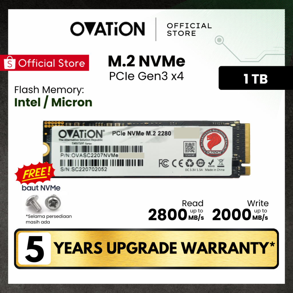 Jual OVATION SSD M2 NVME 1TB M.2 PCIe NVMe Gen 3.0 x4 2280 1 TB ...