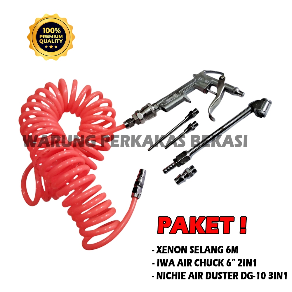 Jual Paket Alat Service 3in1 Xenon Selang Angin Kompresor Recoil Spiral ...