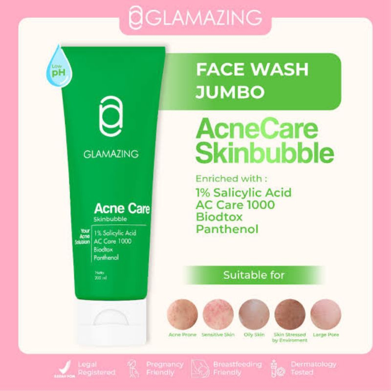 Jual Glamazing Acne Care Skin Bubble Facial Wash 100 ml | Shopee Indonesia