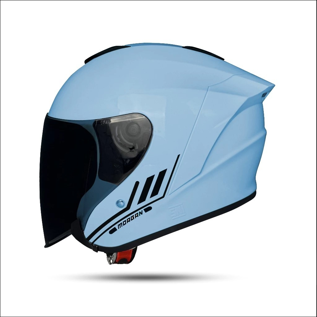 Jual Helm Half Face Mjm Morgan Style Blue Kaca Hitam-Helm Terbaru ...