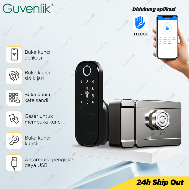 Jual TTLOCK Smart Door Lock Knob Type Automatic Door Lock Aluminum Alloy Waterproof Kunci Pintu ...