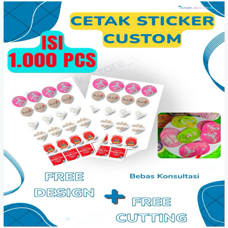 Jual Stiker Label Kemasan Makanan 1000 pcs Custom Logo Jualan Sendiri ...