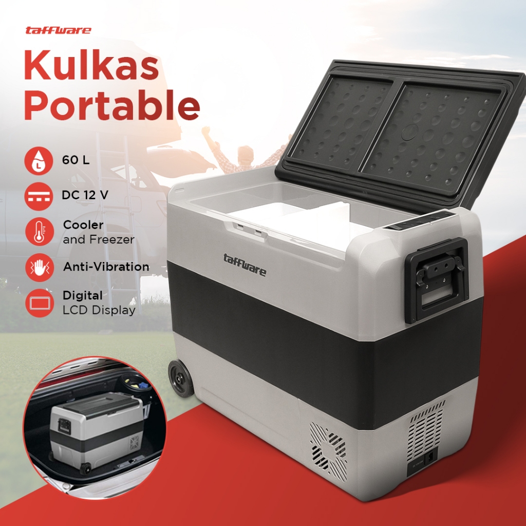 Jual Kulkas Mobil Portable Car Mini Fridge Freezer 60L 60W Gray T60 ...