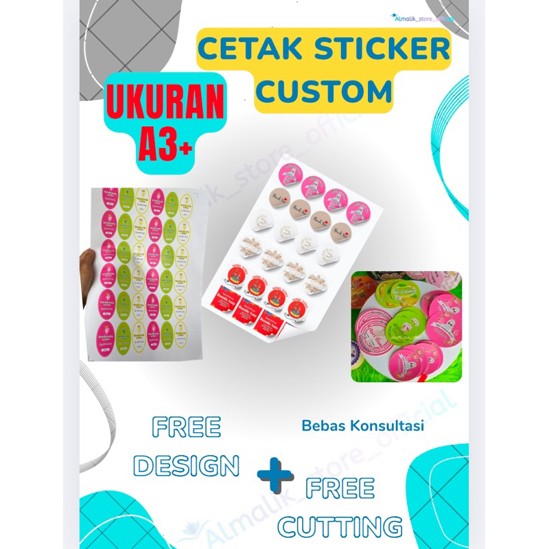 Jual Cetak Sticker A3+ Stiker Label Makanan Custom Logo Kemasan Produk ...