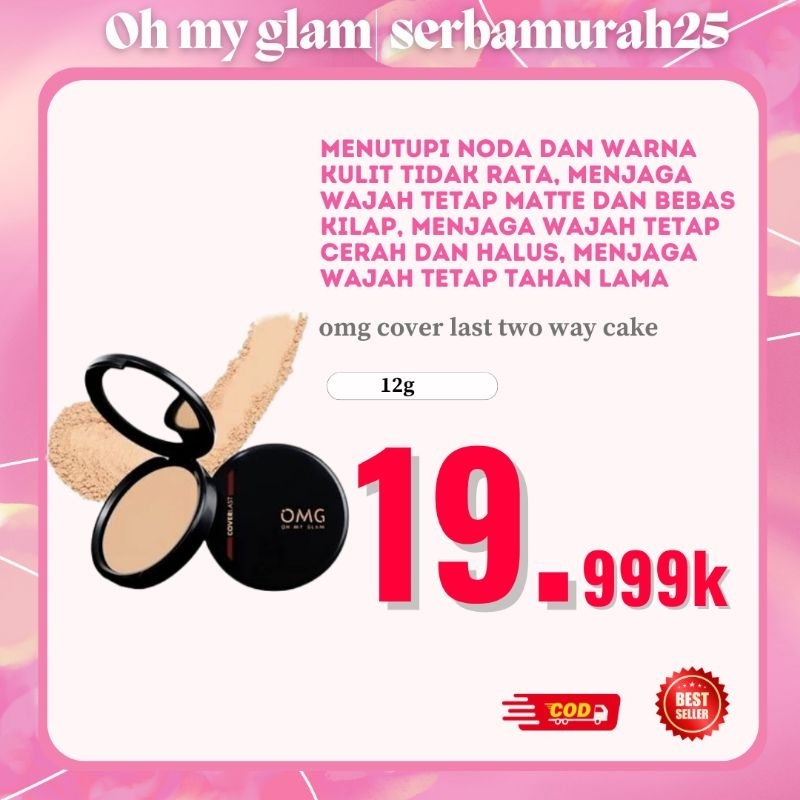 Jual OMG Oh My Glam Coverlast Two Way Cake Oil Control 12 g - Bedak ...