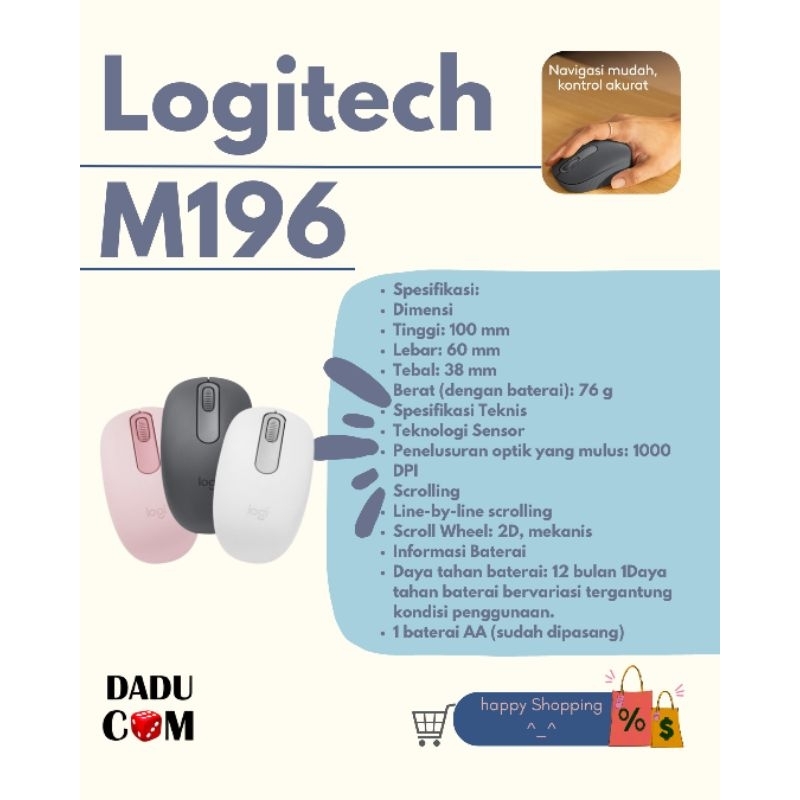 Jual Mouse Bluetooth Logitech M196 | Shopee Indonesia