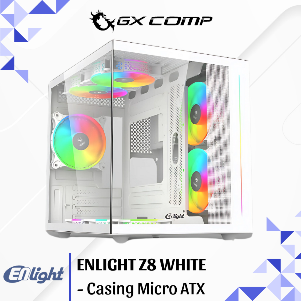 Jual ENLIGHT Z8 WHITE / Casing PC / Micro ATX / INCLUDE 3 FAN | Shopee ...
