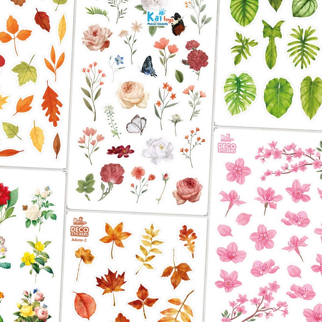 Jual Stiker Deco Bunga Aesthetic / Sticker Jurnal Flower Cactus Autumn ...