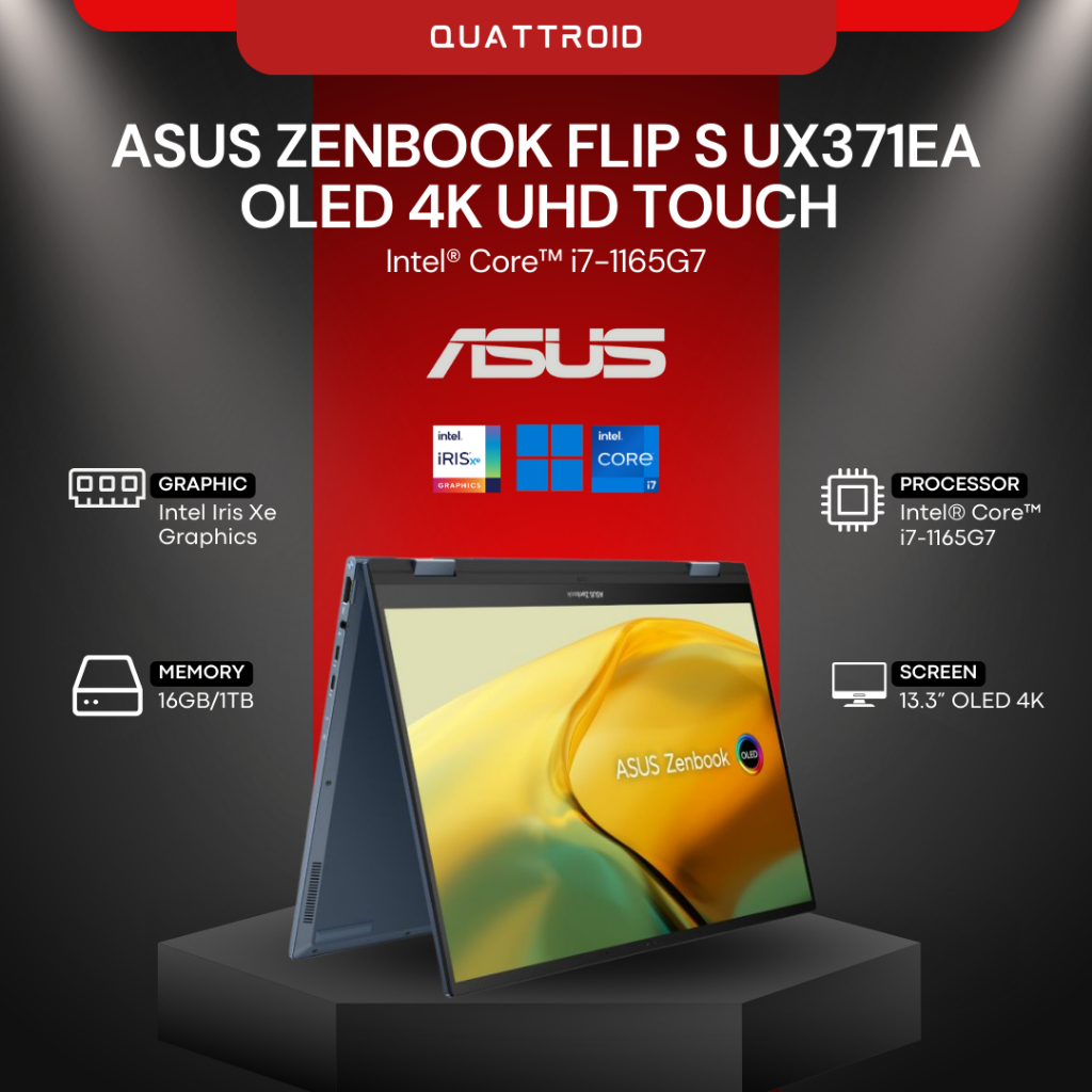 Jual LAPTOP ASUS ZENBOOK FLIP S UX371EA OLED 4K UHD TOUCH - INTEL I7 ...