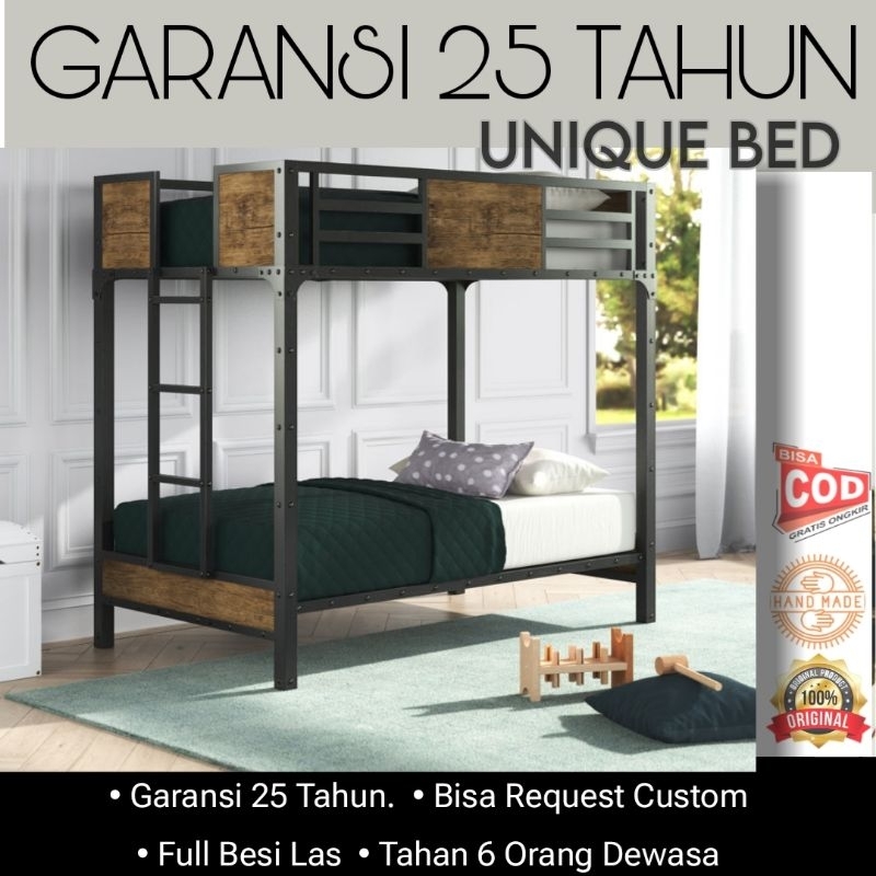 Jual [GARANSI 25 THN, BISA CUSTOM] Ranjang Tingkat Full Besi Tebal ...