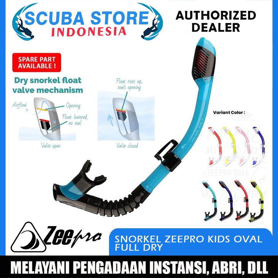 Jual Snorkel Zeepro Junior Oval Tube Full Dry Snorkeling Snorkling Pipa ...
