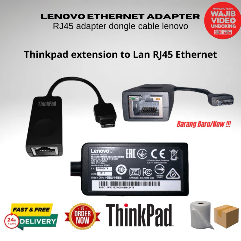 Jual Adapter Dongle Cable Lenovo Thinkpad RJ45 Ethernet Original ...