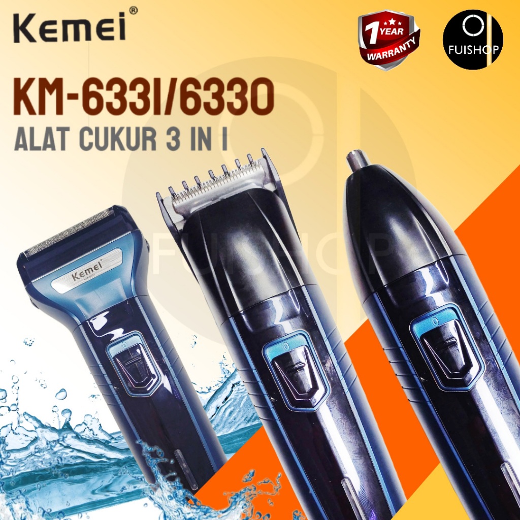 Jual KEMEI KM 6330/6331 Alat Cukur Rambut Jenggot Kumis Bulu Hidung Multifungsi Hair Clipper ...